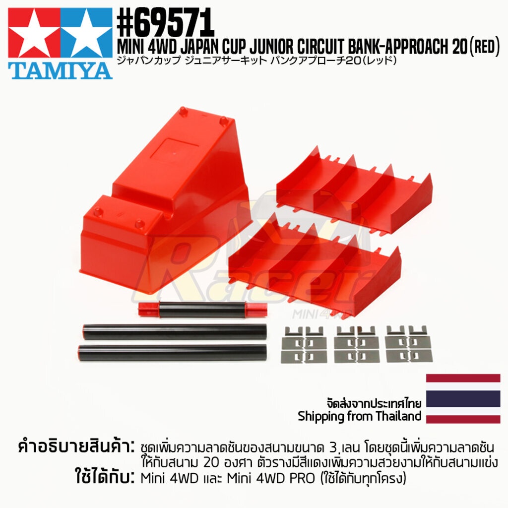 TAMIYA 69571 Mini 4WD Japan Cup Junior Circuit Bank-Approach 20 (Red ...