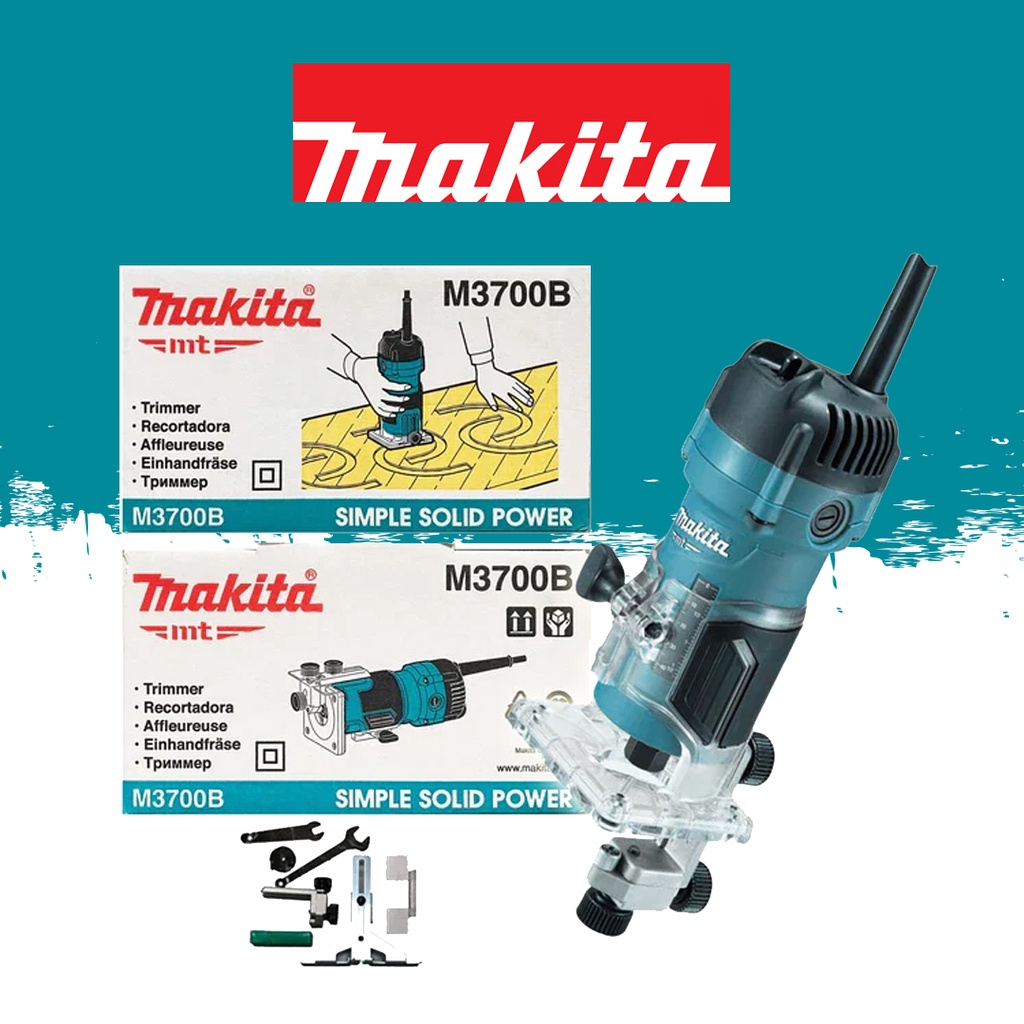 MAKITA M3700 M3700B MAKITA ทริมเมอร์ เครื่องเซาะร่อง 530W 35,000 RPM รุ่น M3700B | Shopee Thailand