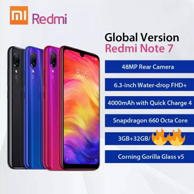 🔥Xiaomi รุ่น Redmi Note7 🔥 สินค้าของใหม่ เครื่องสีฟ้า ของแท้ 💯 | Shopee Thailand