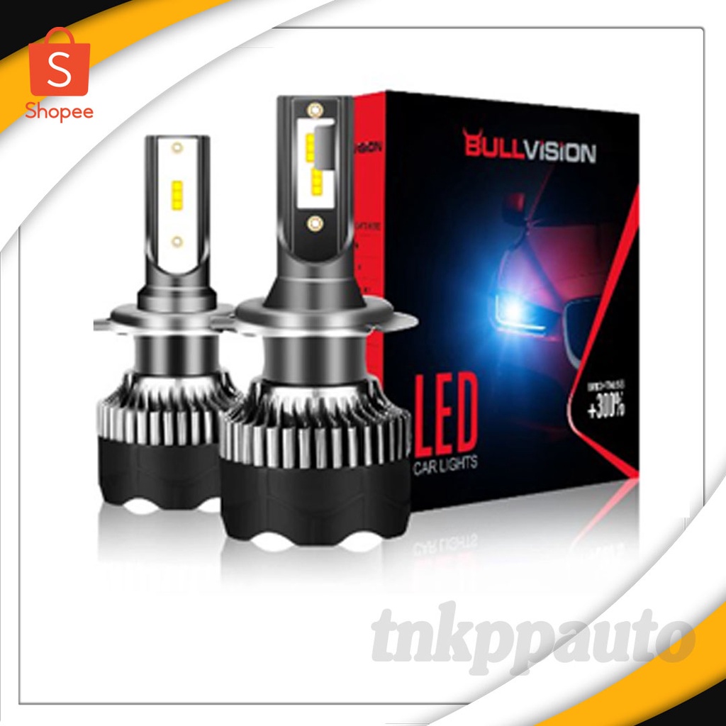 หลอดไฟหน้า bullvision 20000lm หลอดไฟหน้ารถยนต์ LED 20000LM ขั้ว 9005 ...