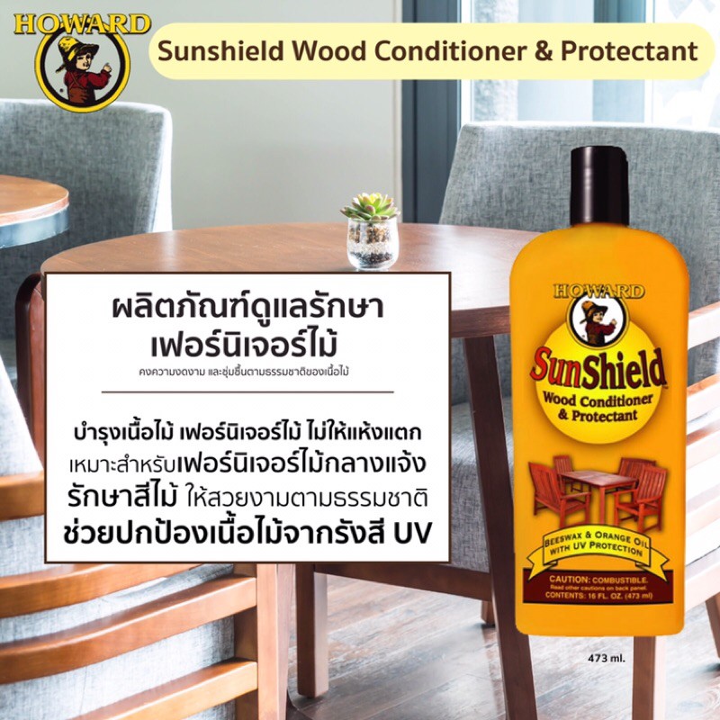 น้ำยาบำรุงและปกป้องเนื้อไม้ เฟอร์นิเจอร์ไม้จากรังสี UV ขนาด 16oz (473ml ...