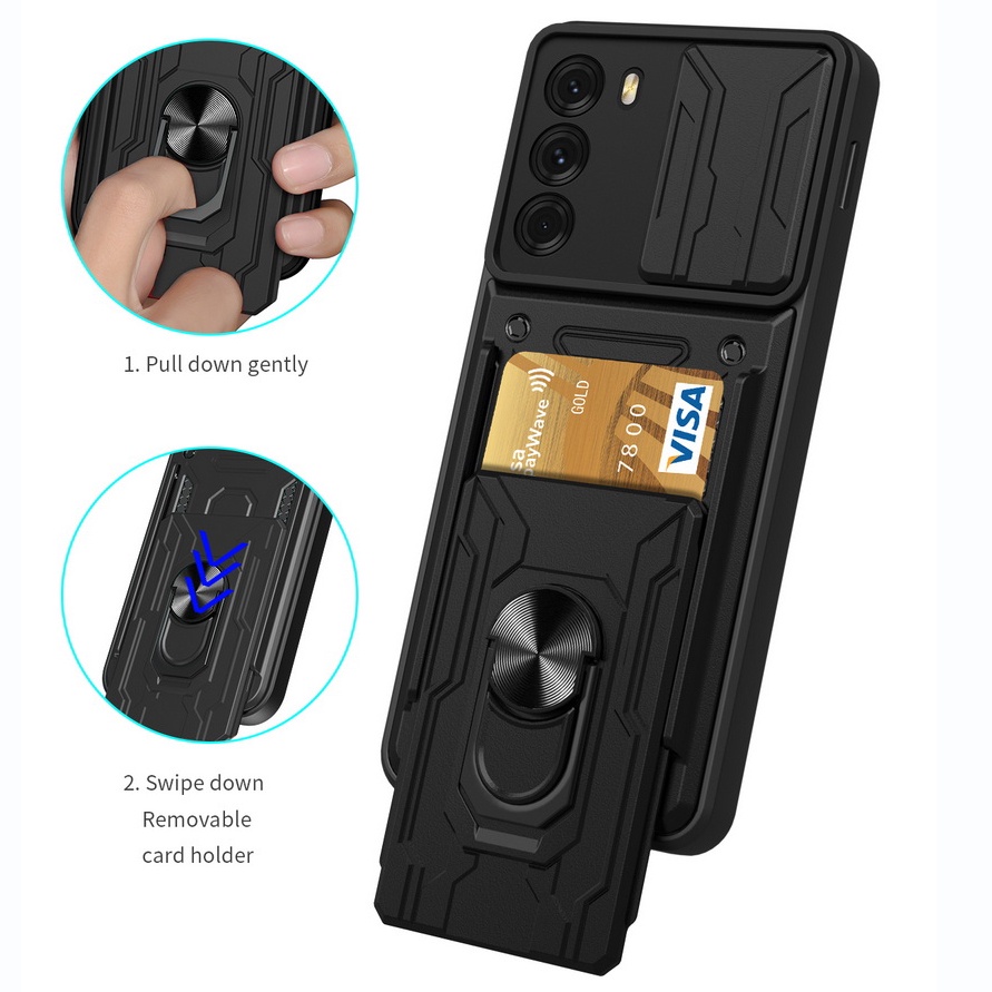 เคสโทรศัพท์มือถือ ป้องกันกล้อง พร้อมแหวนขาตั้ง สําหรับ Motorola Moto ...