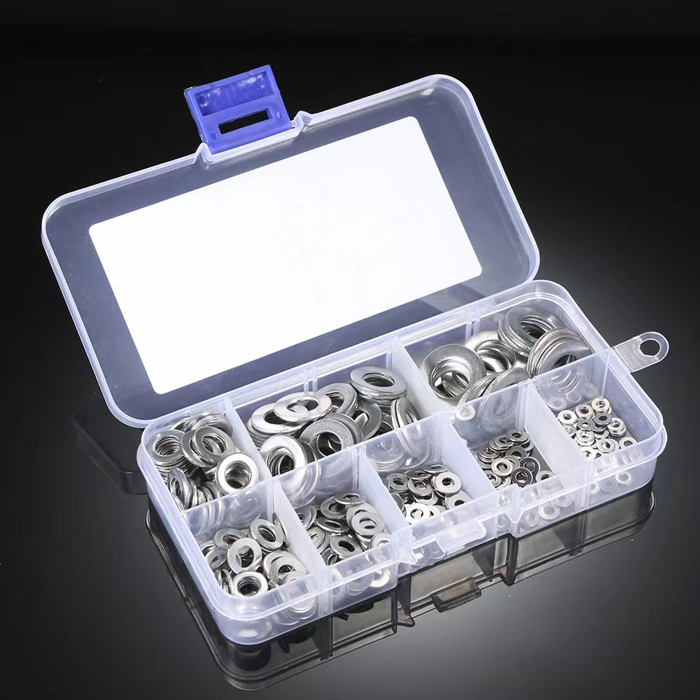 360Pcs Stainless steel Flat Washers Sealing Ring Washers Assortment Set ...