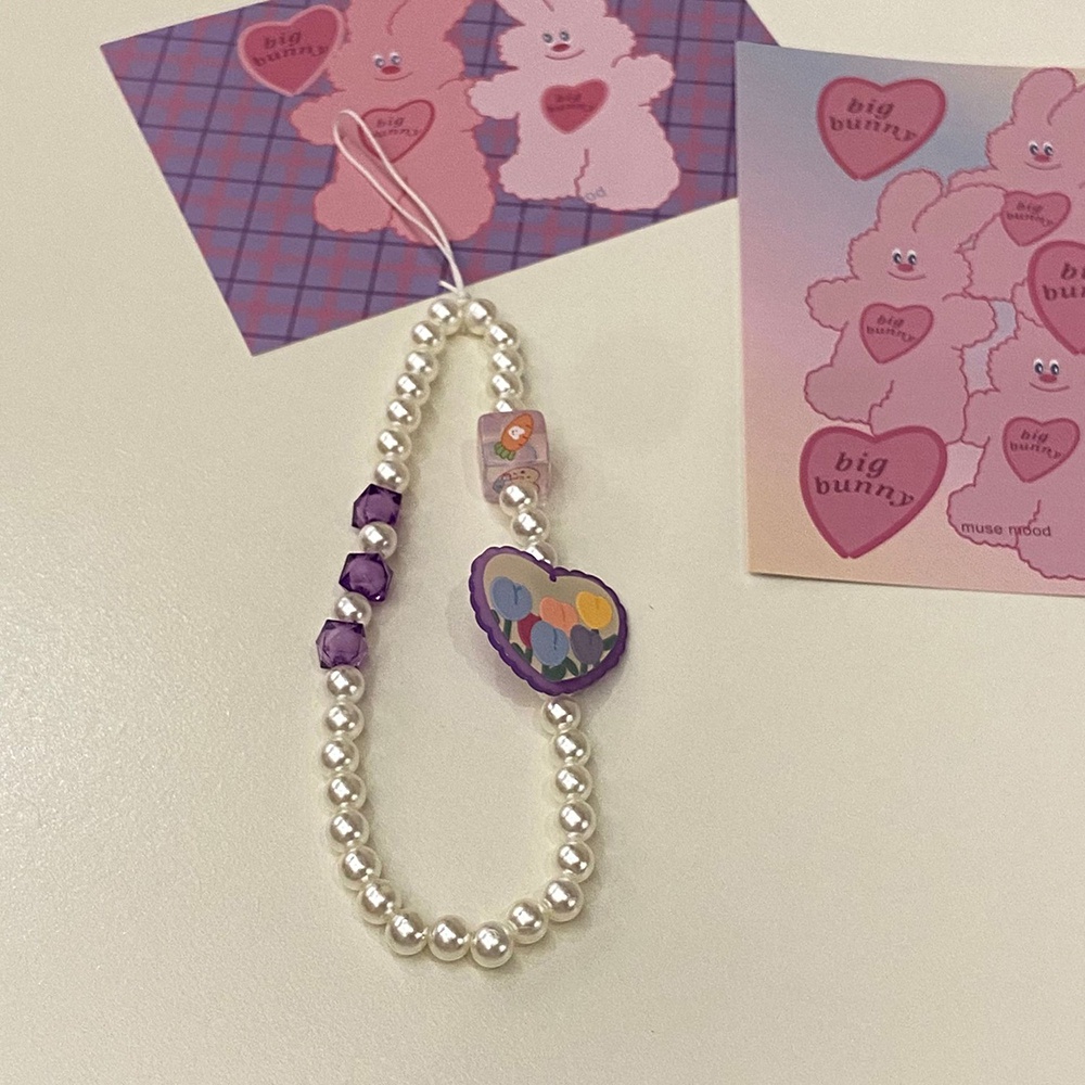 BLACKPINK ROSE LISA Phone Case Chain สายโซ่อะคริลิค ประดับลูกปัดไข่มุก ...