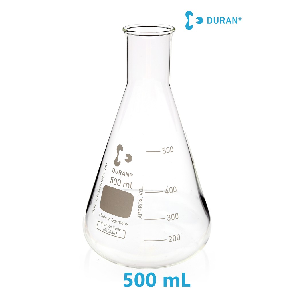 ขวดชมพู่แก้ว Duran ทนไฟ ขนาด 50, 100, 125, 150, 250, 300, 500, 1000 mL ...