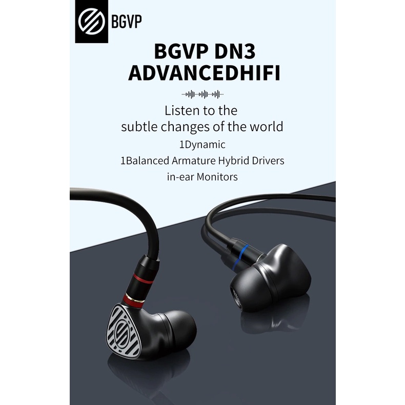 BGVP DN3 หูฟัง 2 ไดรเวอร์ 1BA+1DD ประกันศูนย์ไทย | Shopee Thailand