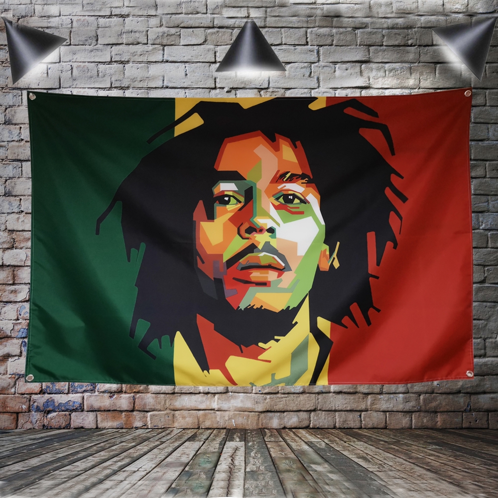 Bob Marley Reggae Flag Freedom Banner ของตกแต่งบ้านแขวนธงโปสเตอร์ Wall ...