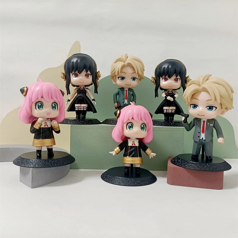 6 ชิ้นชุด Spy X ครอบครัว PVC รูป Anya Forger Loid Forger Yor Forge ...