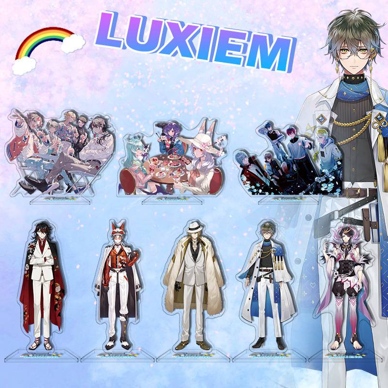 SQ3 LUXIEM รูปของเล่นอะนิเมะ NIJISANJI Vtuber Mysta Ike Luca Vox Shu แผ่นผู้ถือคอลเลกชันของขวัญ ...