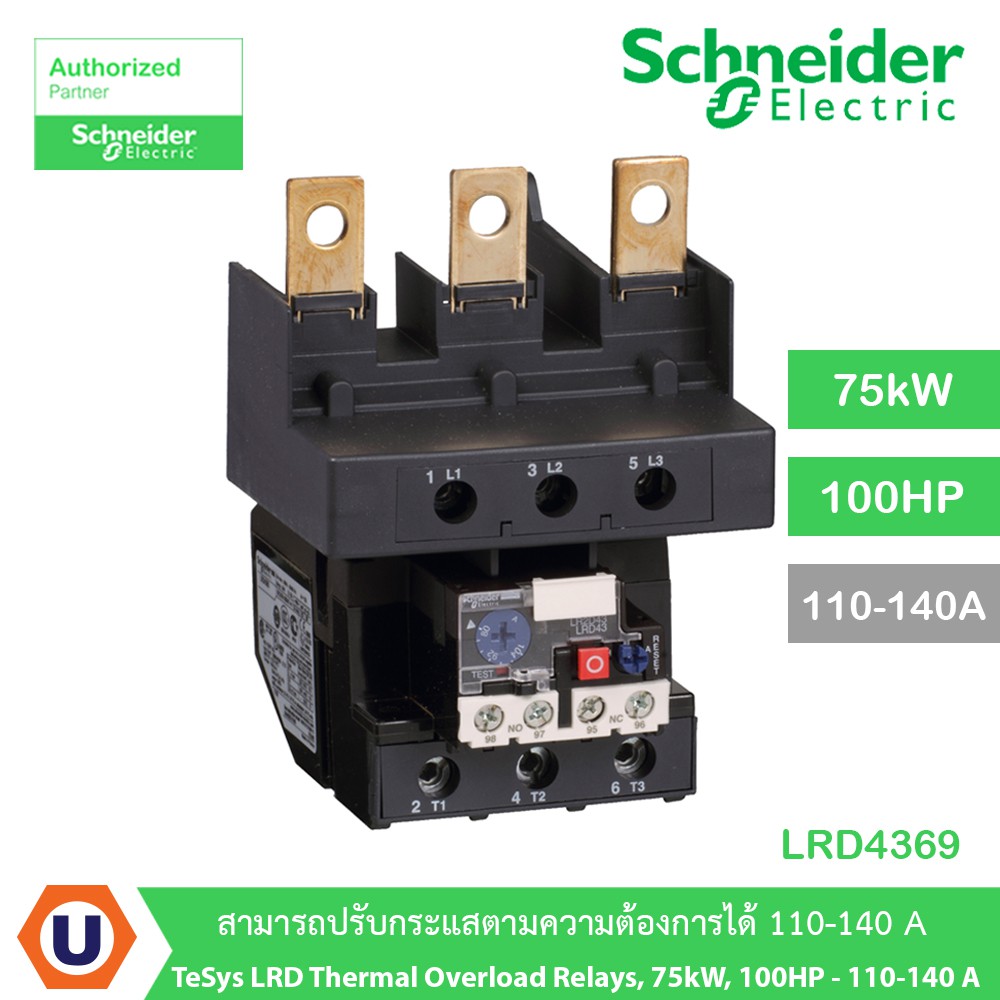 Schneider LRD4369 TeSys LRD thermal overload relays,75kW,100HP - 110 ...