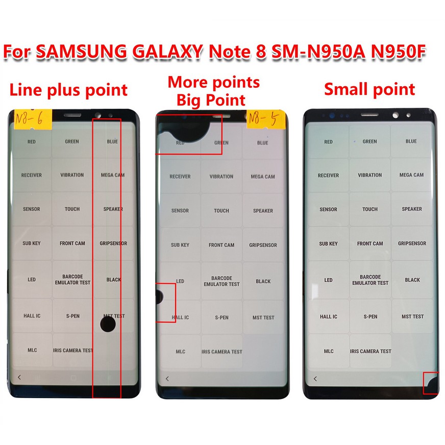 อะไหล่หน้าจอสัมผัสดิจิทัล LCD แบบเปลี่ยน สําหรับ Samsung Galaxy Note 8 ...