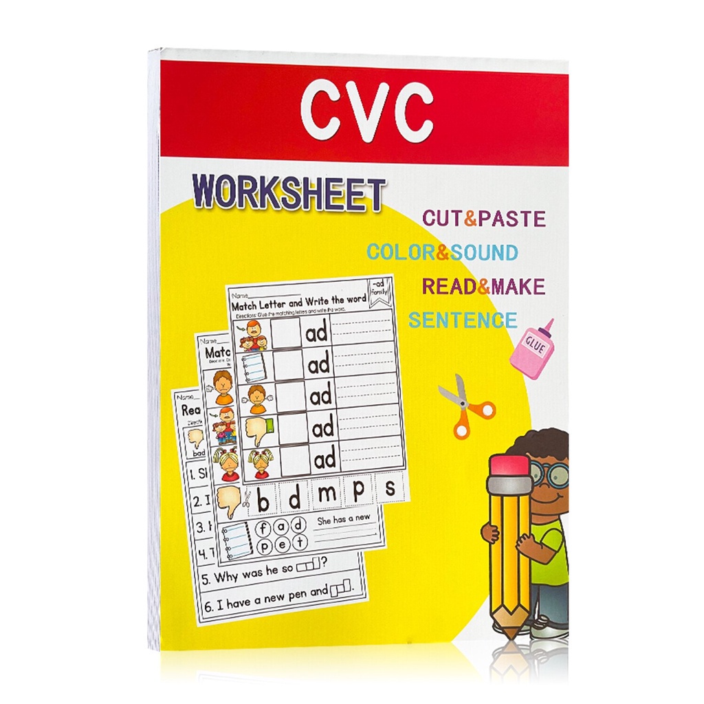 Phonics CVC Words Workbooks and Poster Language Arts Skills Charts for ...