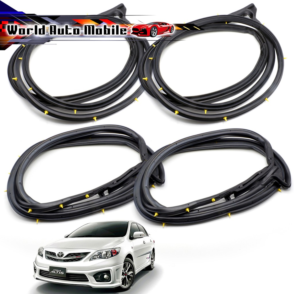 ยางขอบประตู หน้า, หลัง-ซ้าย ขวา สี Black Corolla Altis zze141 Toyota 4 ...