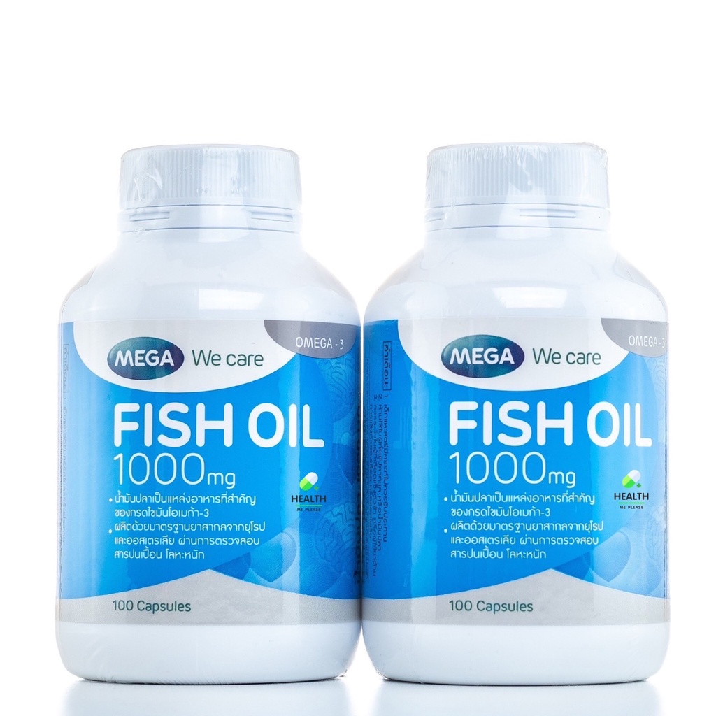 (100 เม็ด x2กระปุก) น้ำมันปลา Mega We Care Fish Oil 1000 mg Set ฟิชออย เมก้า วีแคร์ | Shopee ...