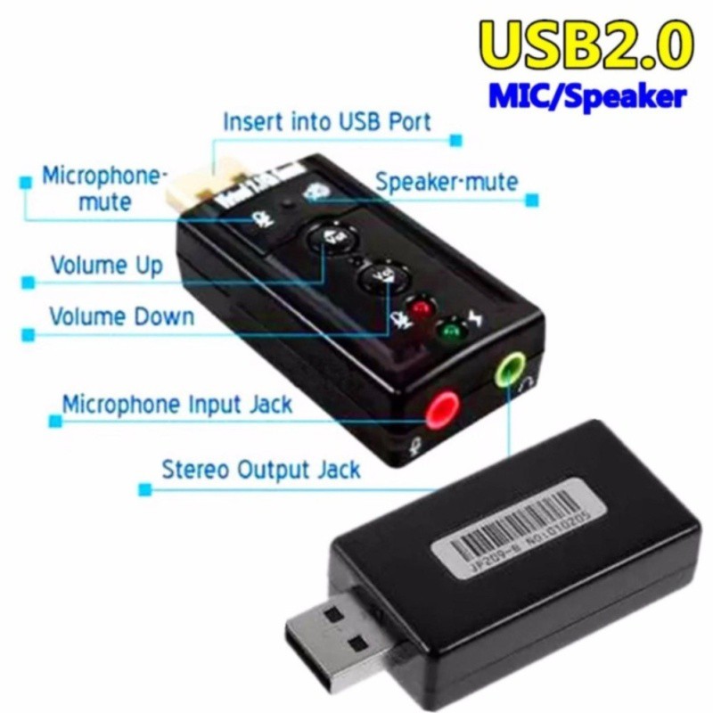 ซาวด์การ์ด การ์ดเสียงUSB2.0 Sound Card Adapter Audio 3D 12Mbps Virtual 7.1 | Shopee Thailand
