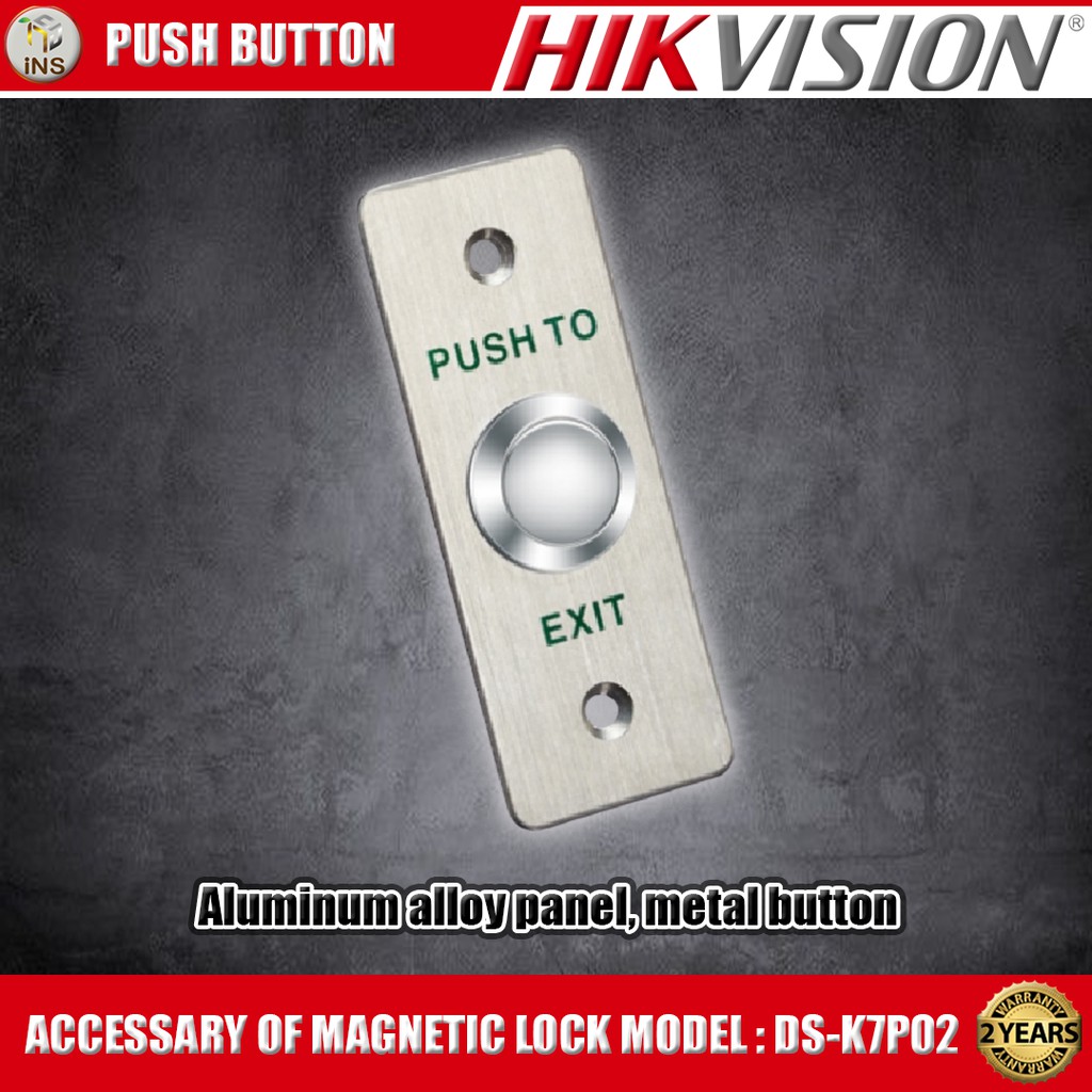 Hikvision สวิทซ์แบบปุ่มกด Exit & Emergency Button สำหรับเปิดประตู รุ่น DS-K7P02 | Shopee Thailand