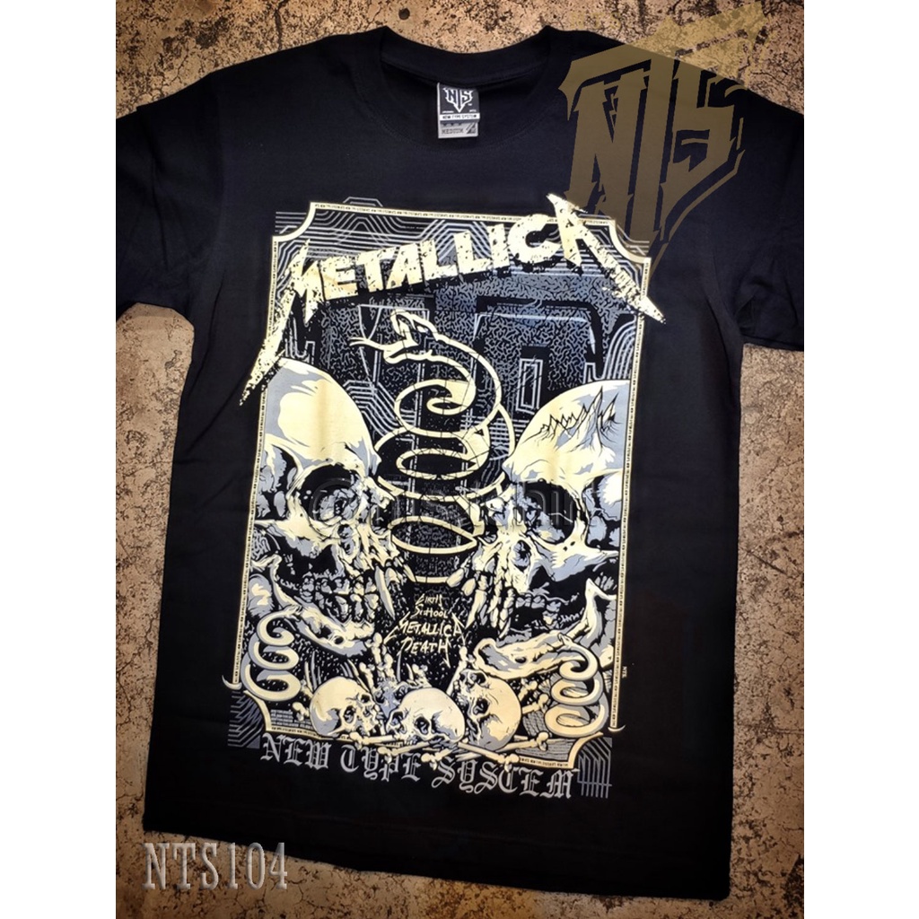 NTS 104 Metallica ROCK เสื้อยืด ลายวงดนตรี ซิลค์สกรีน ผ้าคอตตอนหนานุ่ม ...