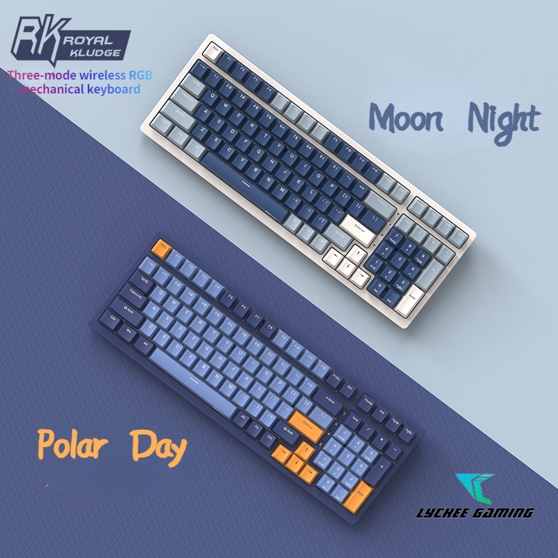 มาใหม่!Rk98 คีย์บอร์ดบลูทูธไร้สาย RGB 2.4G พร้อมสาย และบลูทูธ โหมดสาม ...