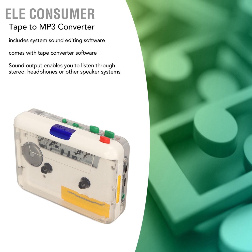 Ele เครื่องเล่น Mp3 แปลงเทปคาสเซ็ต Usb เป็นปลั๊กแอนด์เพลย์ แบบพกพา ...