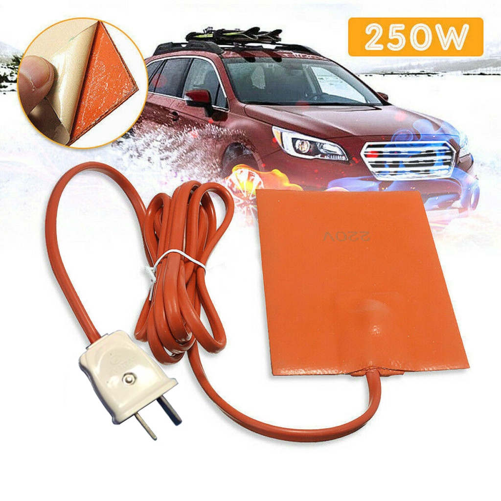 9X13cm Car Engine Oil Pan Sump Tank Heater Pad 250W Silicone Heating ...