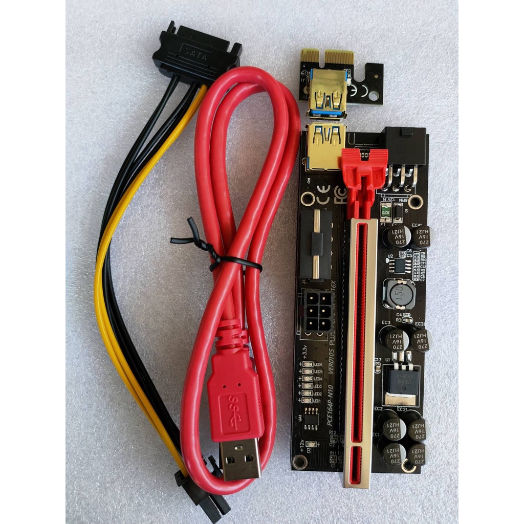 Riser Model 8 capacitor VER 010S PLUS V010 V10 gpu riser PCIE PCI gpu ...