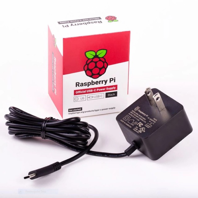 Official Raspberry Pi 4 USB-C 15.3 W Power Supply (5.1V 3A) (White ...