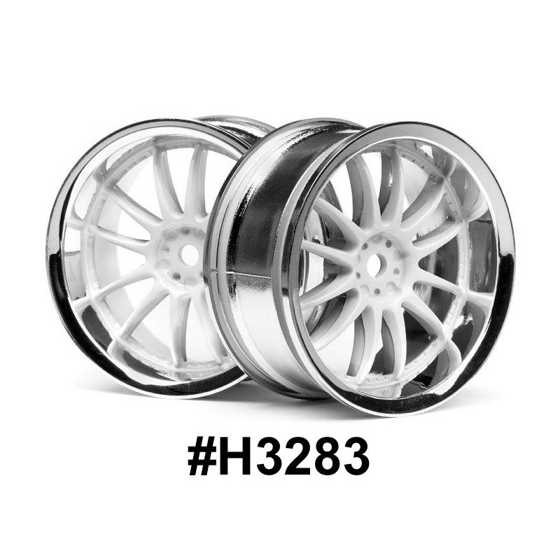 HPI 3283 WORK XSA 02C WHEELS 26mm CHROME/WHITE (3mm OFFSET) | Shopee ...