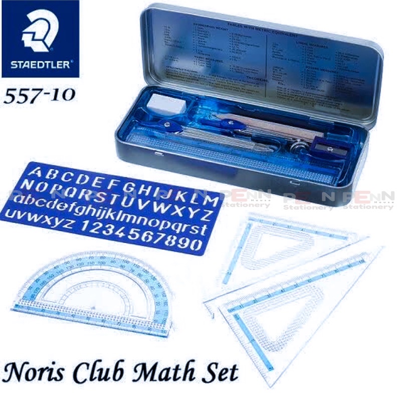 ชุดวงเวียน เรขาคณิต Staedtler ชุด 10 ชิ้น #สเต็ดเลอร์ Noris Math Set ...