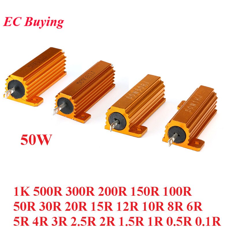 Rx24 ตัวต้านทานระบายความร้อน โลหะอลูมิเนียม 50W 1K 500R 300R 200R 150R 100R 12R 10R 8R 6R 5R 4R ...