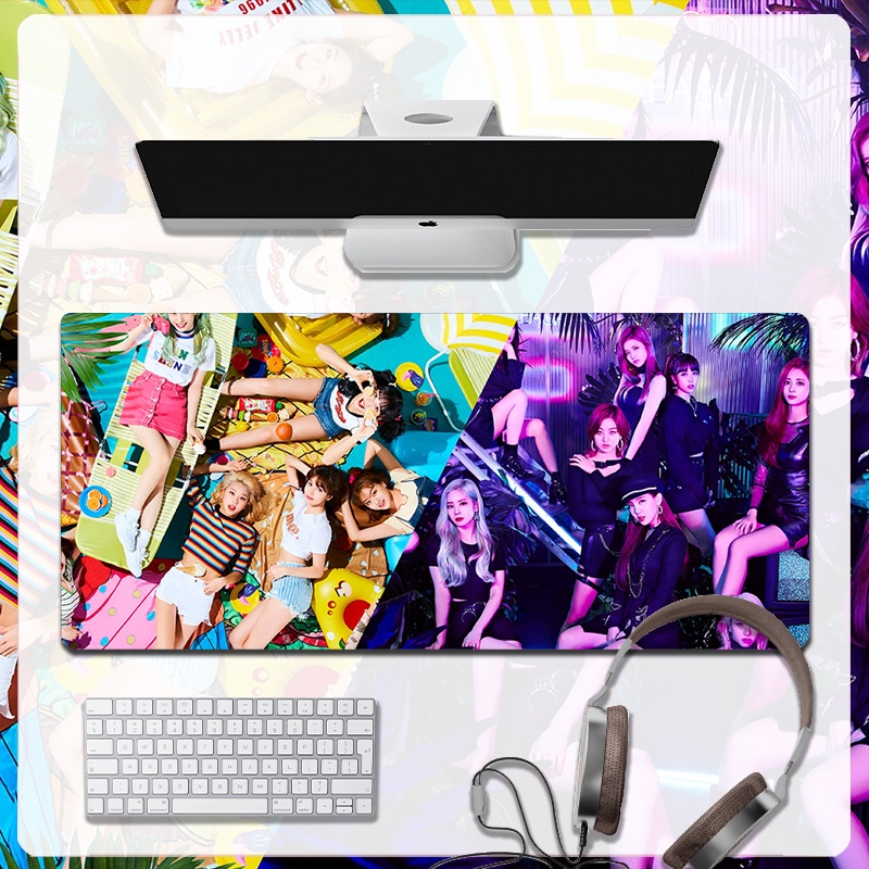 แผ่นรองเมาส์เล่นเกม K-Pop Star Twice Mouse Pad ขนาดใหญ่พิเศษกันลื่น ...