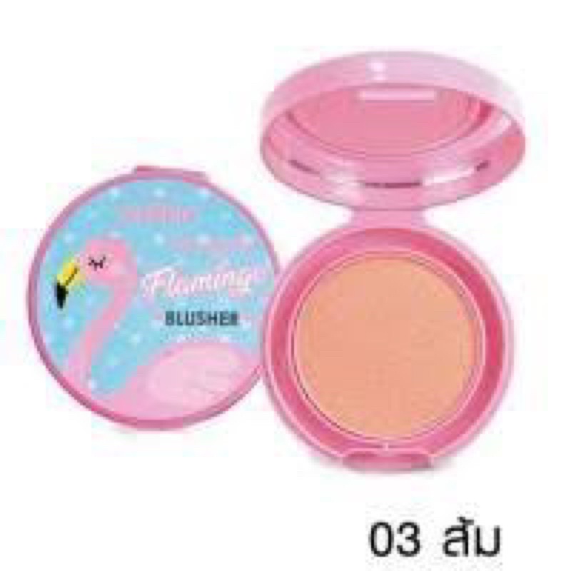 ทาแก้มมิสทินบลัชออนเนื้อชิมเมอร์ MISTINE FAIRY DOLLY FLAMINGO BLUSHER 3 ...