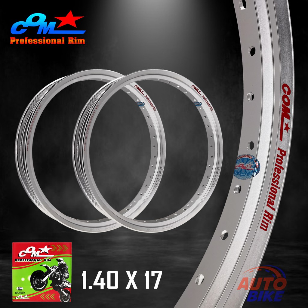 ล้อ COM AKRONT 1.40 X 17 สีเงิน จำนวน 2 วง ล้อคอม COM* อาก้อน ล้อขอบ17 ล้อมอไซ ล้อมอไซค์ ล้อ ...