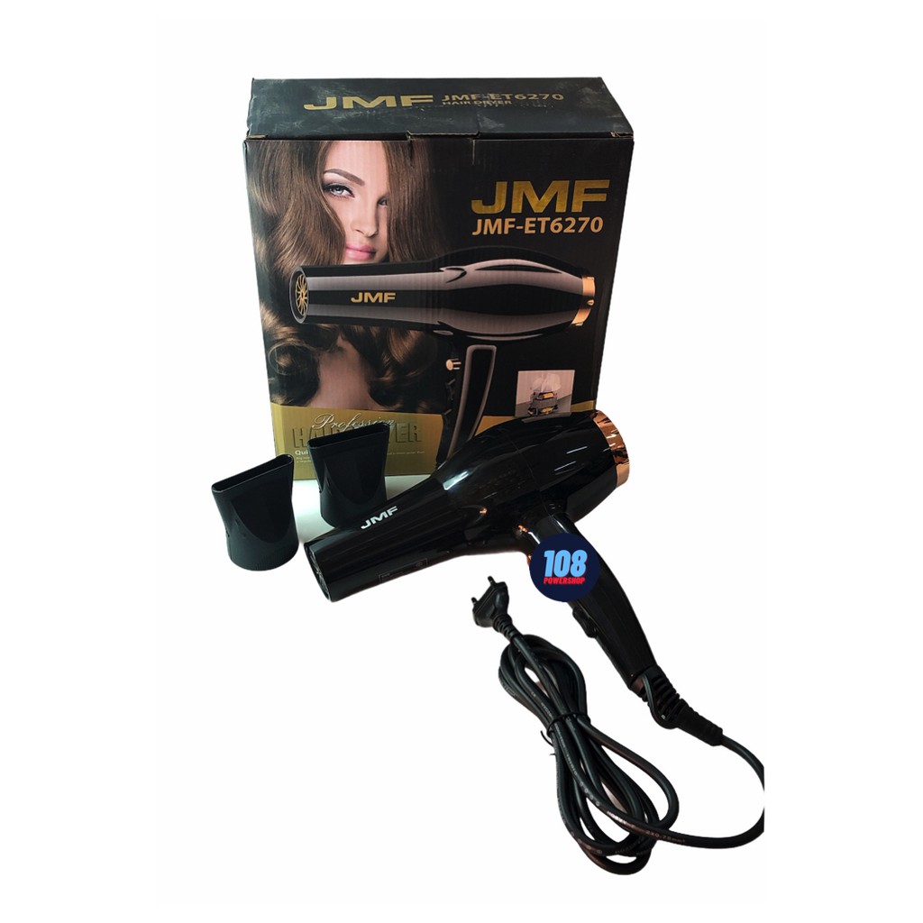 JMF ไดร์เป่าผม รุ่น JMF-ET6270 (2000W) สีดำ ไดร์เป่าผมพลังสูง ปรับร้อนเย็นได้-มีปุ่มหยุดความร้อน ...