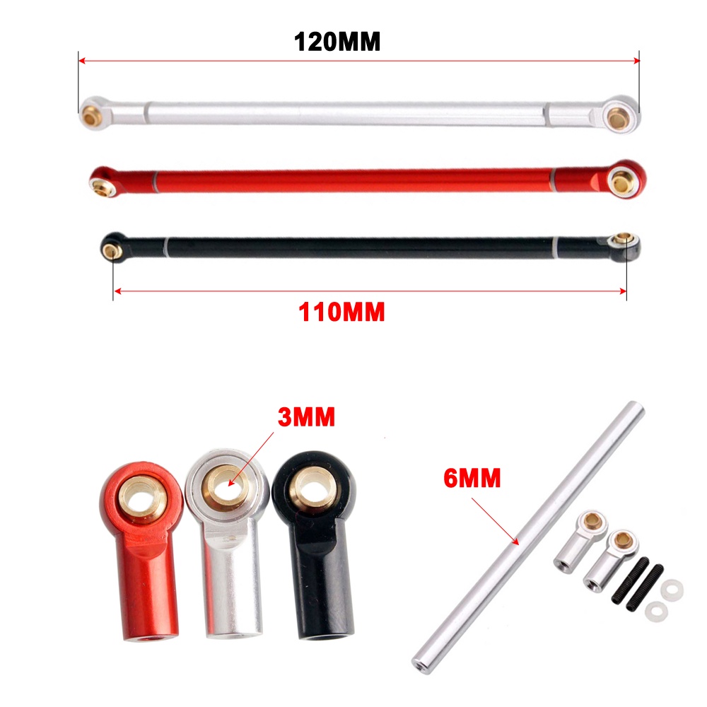 ตัวเชื่อมด้านข้าง (80 90 95 100 110 120 130 มม.) 2P สําหรับรถไต่หินบังคับ 1:10 SCX10 CC01 AX10 ...