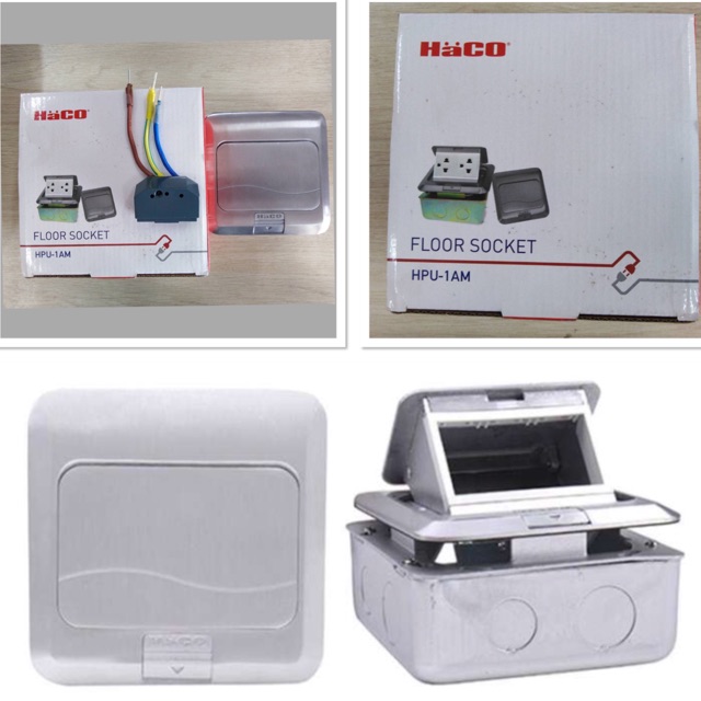Haco เต้ารับฝังพื้น ฮาโก้ Pop up floor socket สำหรับเต้ารับพานาโซนิค (Panasonic) HPU-1AM/P ...
