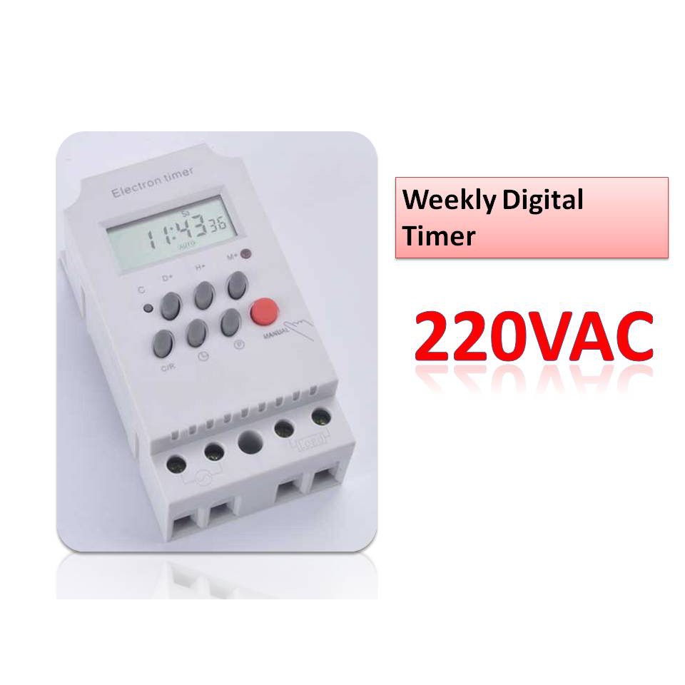 ไทมเมอร์ 220VACสวิทช์ตั้งเวลาดิจิตอลKG316T -II Din Rail Daily Weekly Programmable Digital Timer ...