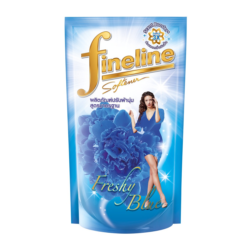 Fineline ไฟน์ไลน์ผ้านุ่ม สูตรมาตรฐาน กลิ่น CARING Blue 500 มล. สีฟ้า ...