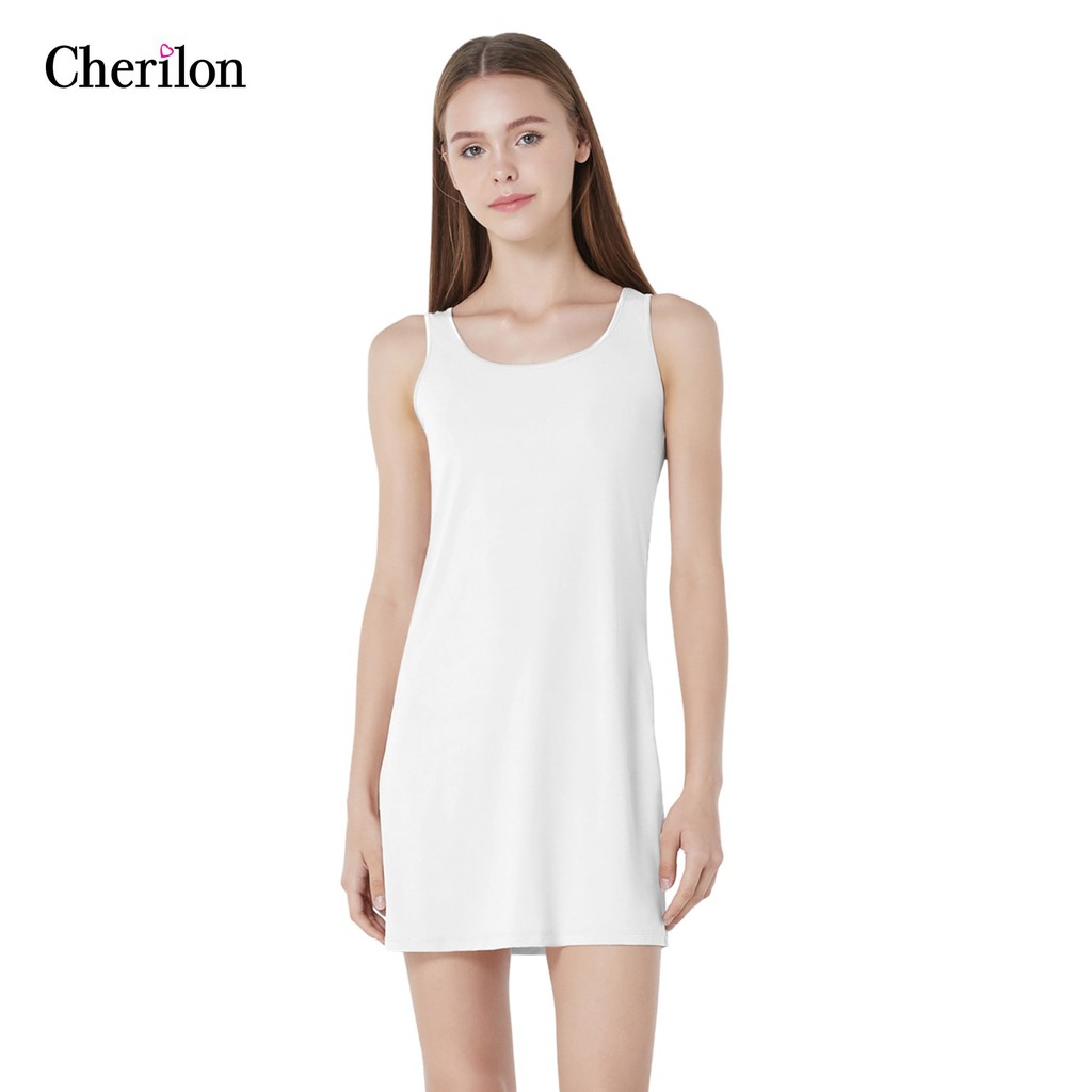 Cherilon เชอรีล่อน เดรสสั้น เดรสยาว สายเดี่ยว Cool Touch เดรส ผ้านุ่มลื่นเย็นสบายผิว ยืดหยุ่นสูง ...