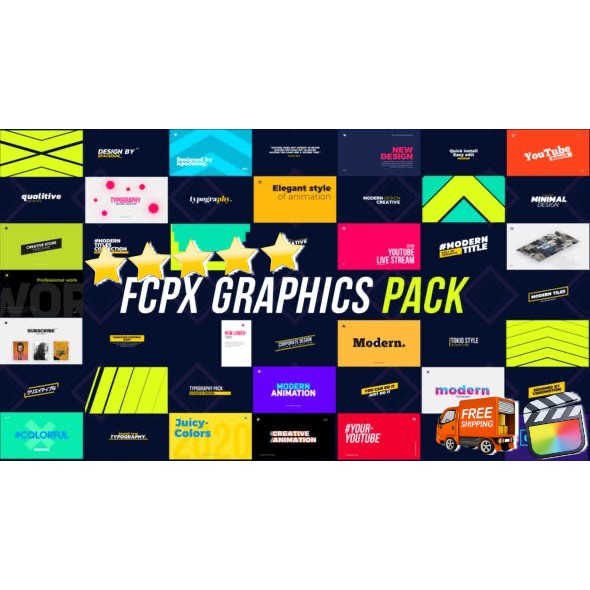 Motion Graphics Pack Final Cut Pro X FCPX FCP M1 plugin/effect/titles/transition/transitions ...
