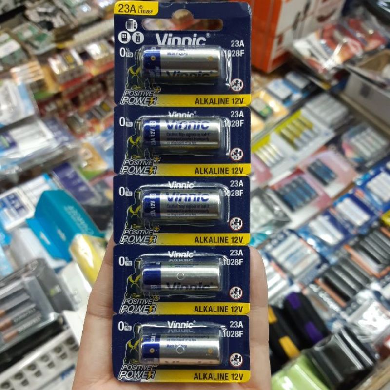 ถ่านรีโมท Vinnic 23A, L1028F 12V ของใหม่ ของแท้ เทียบเบอร์ 23A ,LRV08 ...