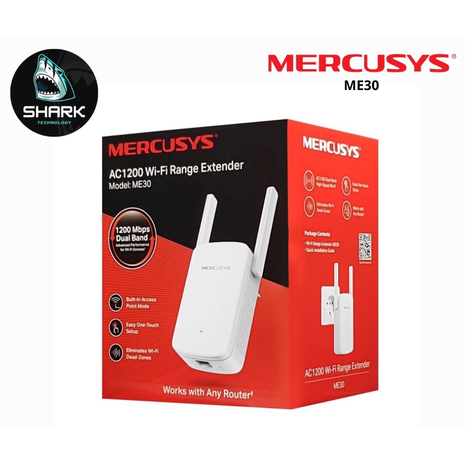 Mercusys ME30 AC1200 Wi-Fi Range Extender ขยายสัญญาณไวไฟ รองรับคลื่น 2. ...