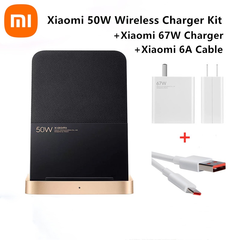 Xiaomi 50W ที่ชาร์จแบบไร้สาย แนวตั้ง ระบายความร้อน พร้อมที่ชาร์จ 67W 6A Type-c สําหรับ 11/12 Pro ...
