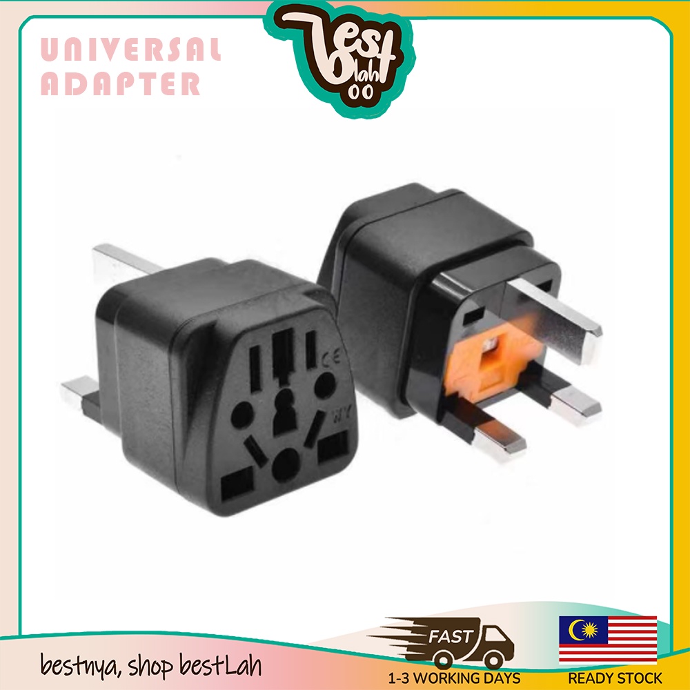 Bestlah ตัวแปลงอะแดปเตอร์ Universal to UK AC 3 Pin Plug Travel Power ...
