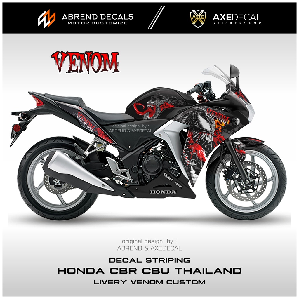 Cbr CBU Livery Venom Striping / Honda CBR Motorcycle Sticker Custom ...