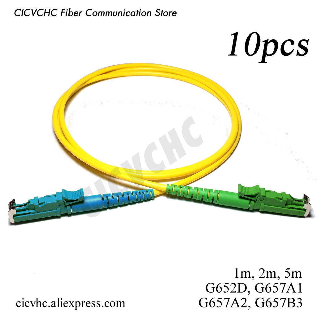 10pcs LSH(E2000)/APC-LSH(E2000)/UPC Fiber Patchcord-SM(9/125) G657B3 ...