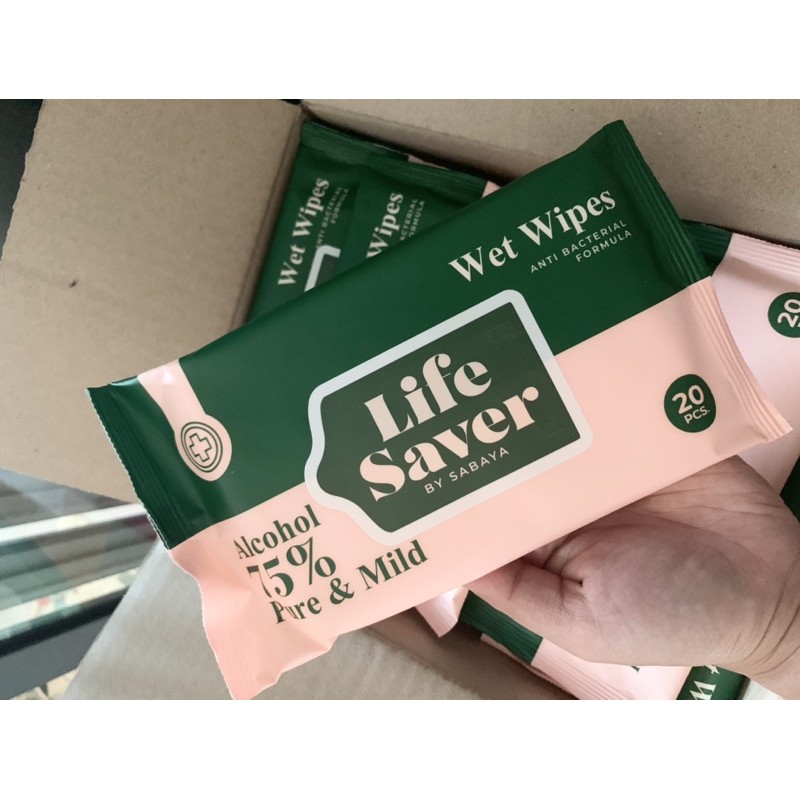 พร้อมส่ง || Life Saver - Alcohol 75% Wet Wipes (Jumbo Size) | Shopee ...