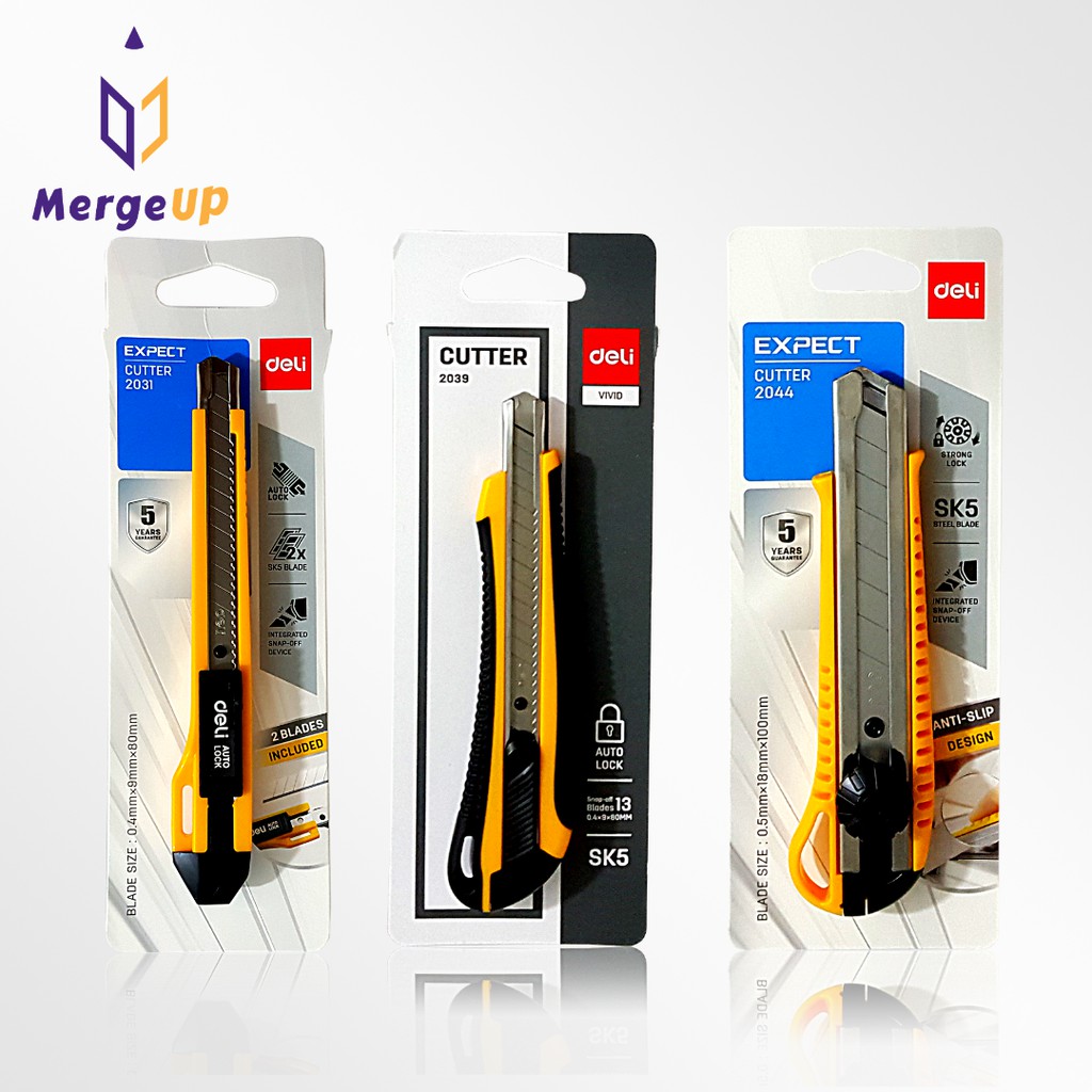 มีดคัตเตอร์ เดลี่ Deli Expect No.2031 (9 มม.) / No.2044 (18 มม.) / No ...