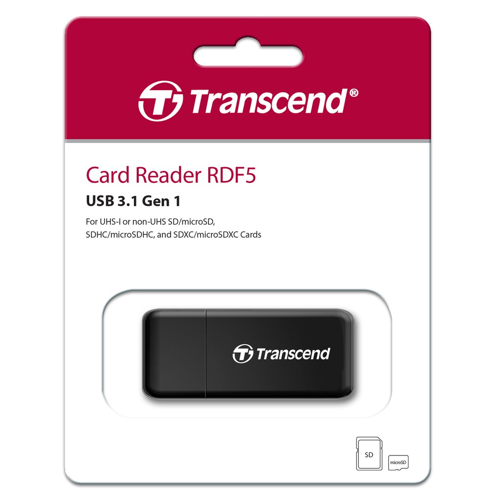 TRANSCEND RDF5 SD/microSD Card Reader USB 3.0 การ์ดรีดเดอร์พกพา ...