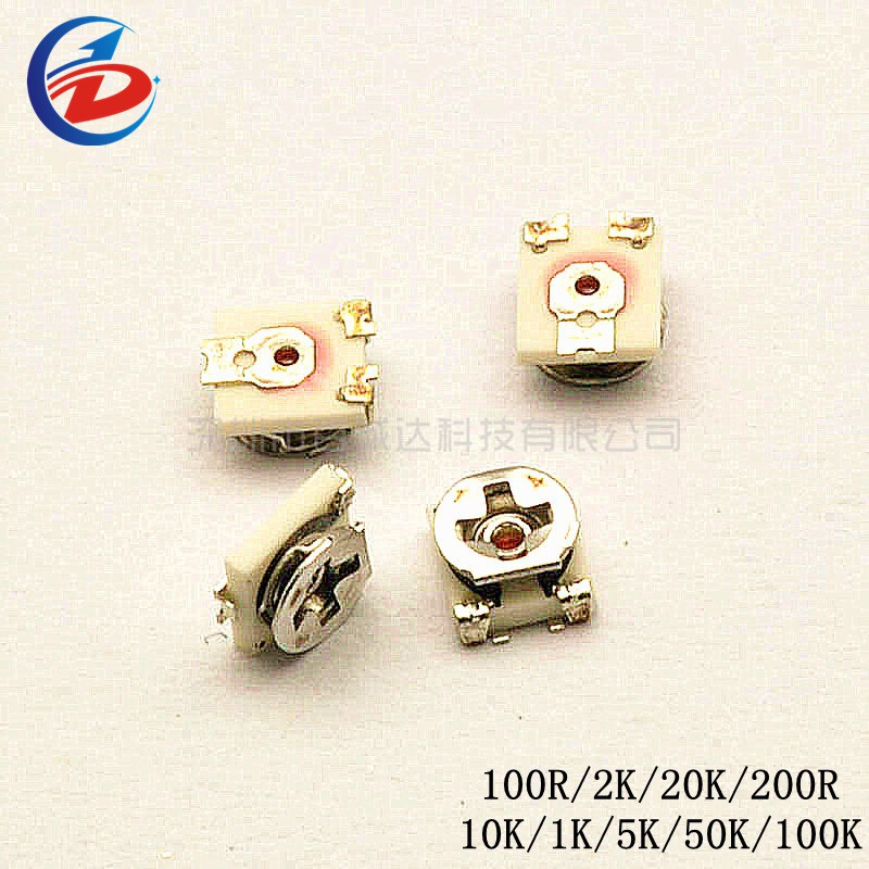 5pcs 3x3 SMD variable resistor potentiometer 100 โอห์ม 200 โอห์ม 1K 5K ...