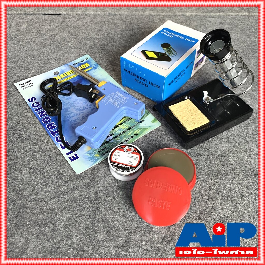 หัวแร้งบัดกรี 30-70w พร้อม ตะกั่ว+ฟักครีม+ที่วางหัวแร้งฐานเหลี่ยม ...